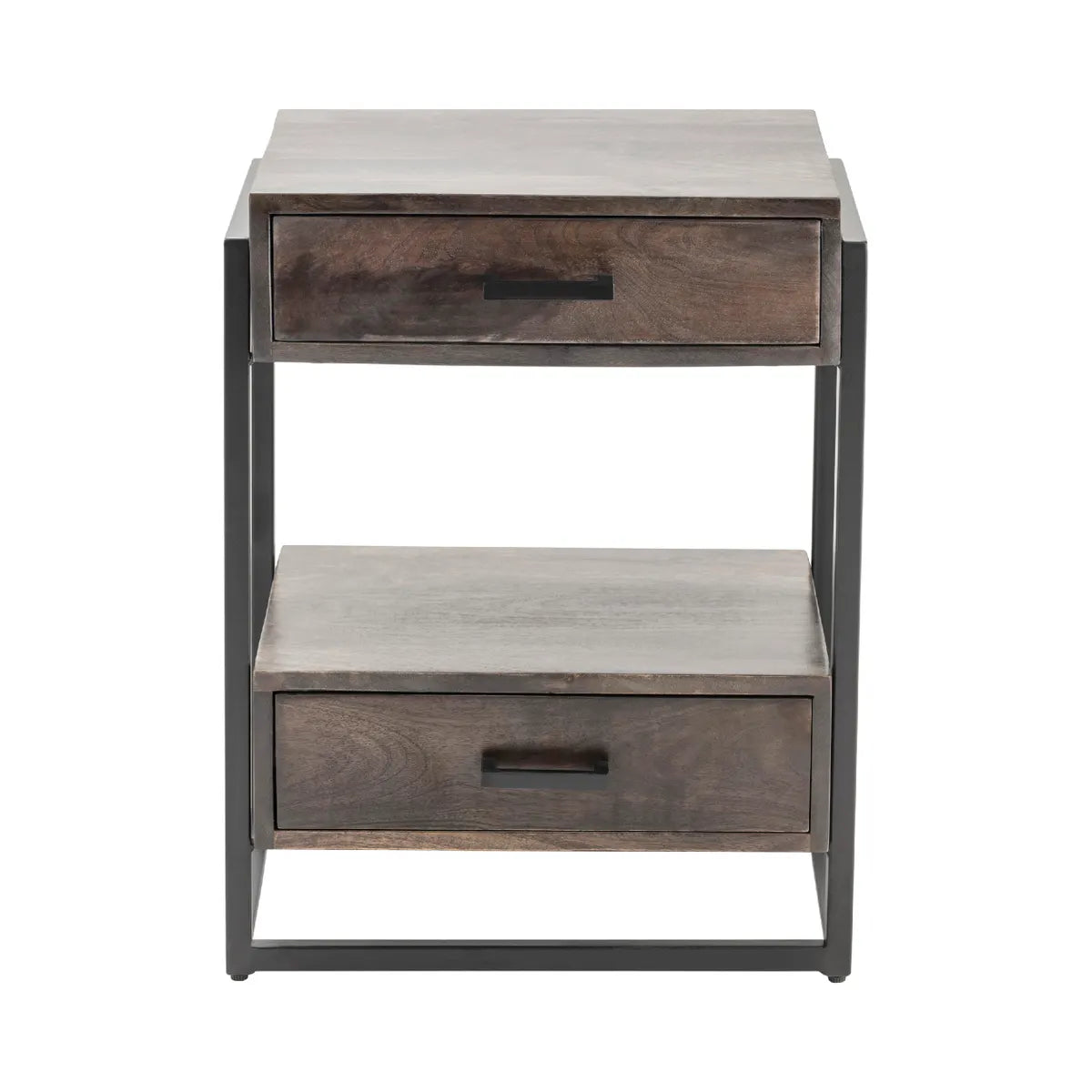 Rustic Wood 2-Tiered Side Table – BHN