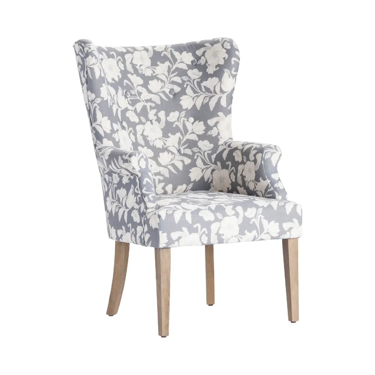 Gray Floral Wingback Accent Chair – BHN