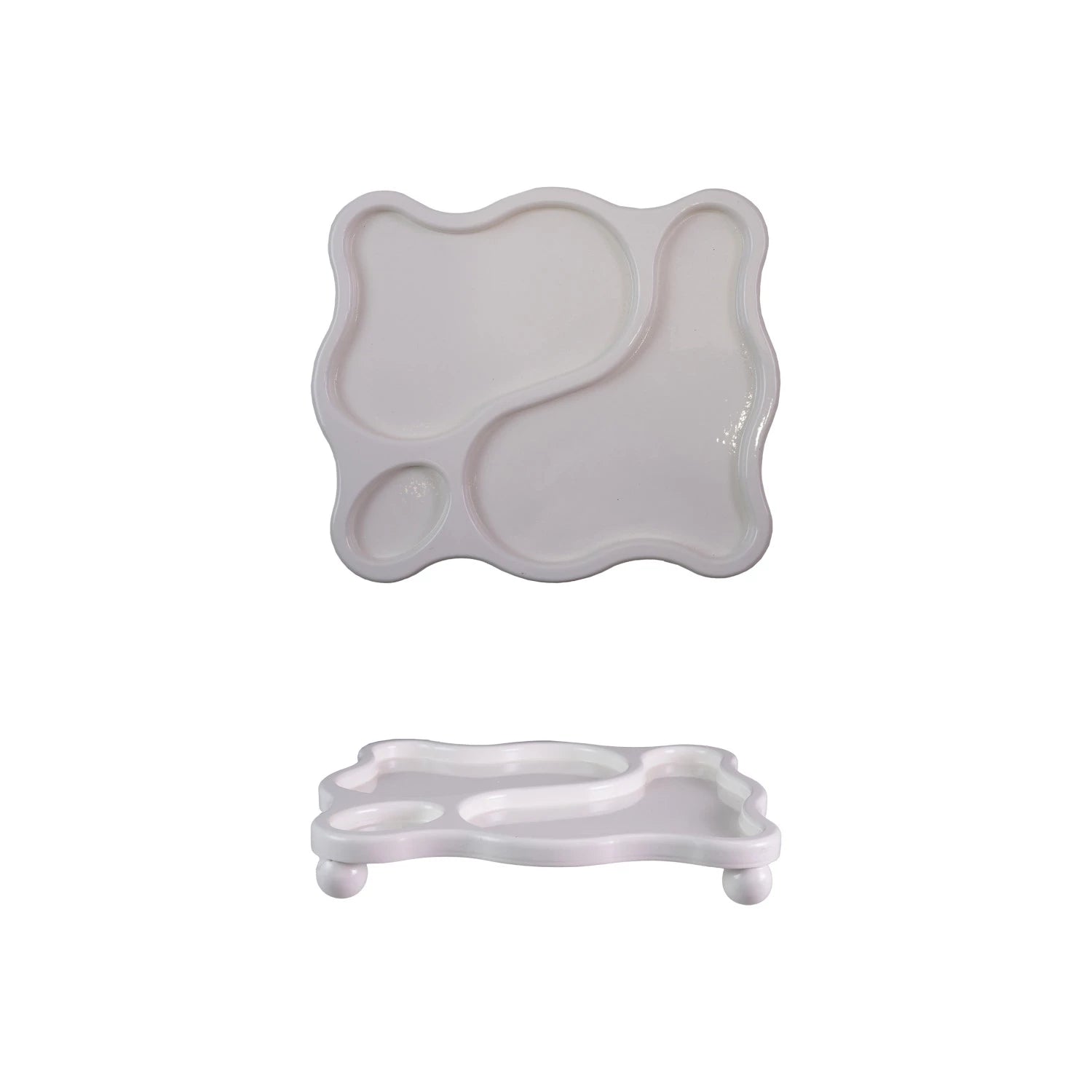 Organic Shaped Tray with 3 Sections & Balled Feet – BHN