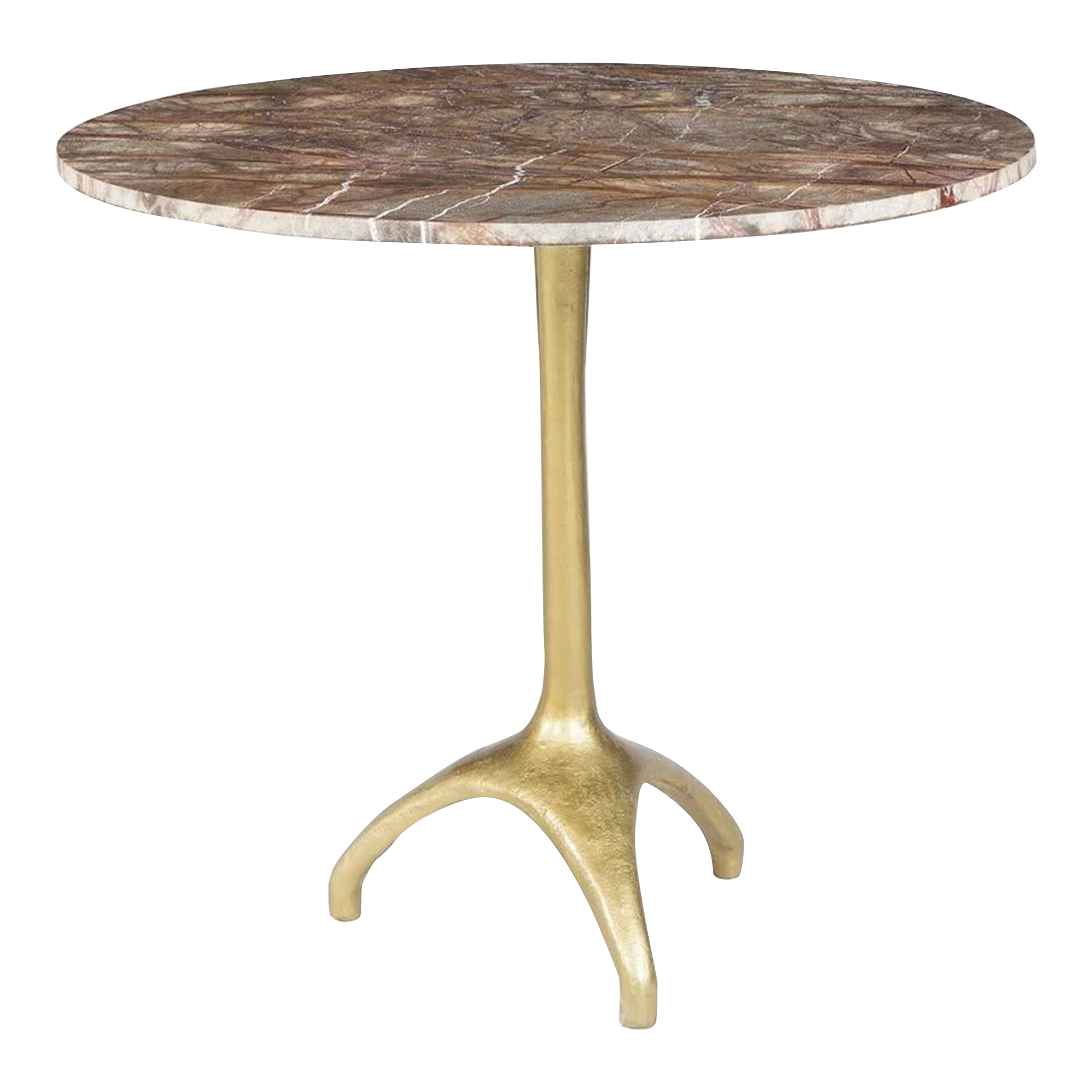 Brown Marble Cafe Table w/ Gold Base – BHN